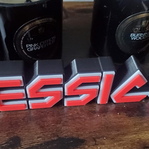 3d Printed Personalized Metal Rock Name Plate I 70s 80s I Desk Sign I ...