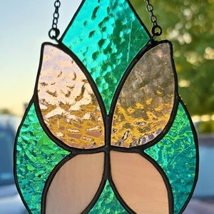 3 Flower Panels Stained Glass Pattern, Stained Glass Patterns, Digital ...