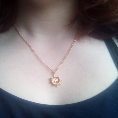 Wire Sun Necklace, Sunburst Necklace, Dainty Wire Sun Necklace, Wire ...