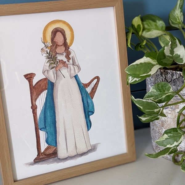 Virgin Mary Print, Catholic Print, Catholic Water Color, Catholic Gift ...