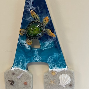 Custom Beach Themed Letter Wall Hanging Monogram Initial - Etsy