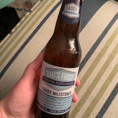 Daddy's First Milestone Beer Labels New Dad Gift 6 Beer Bottle Labels ...
