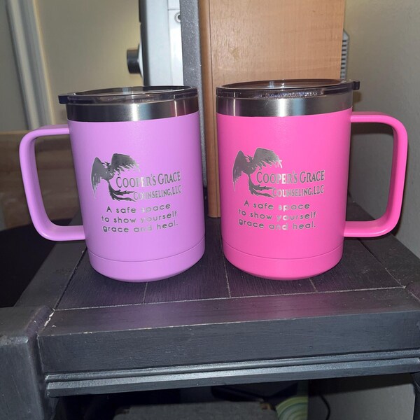 Custom Logo 15oz Coffee Mugs, Personalized Laser Engraved Coffee Mug ...