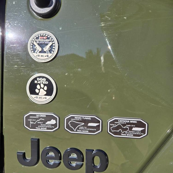 Custom Off-road Trail Badges for Jeep, Truck, Broncho, Chevy, Ford 4x4 ...