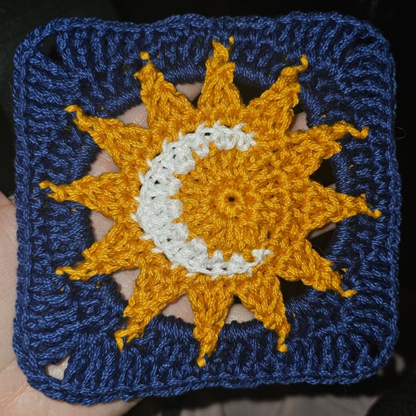 Crochet Sun and Moon Granny Square | PDF Pattern - Etsy