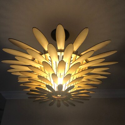 Wood Flower Ceiling Light, DAISY Pendant Light Fixture, Wood Pendant ...