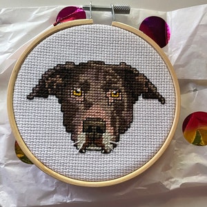 Custom Pet Portrait Your Furry Friend in Cross-stitch Form - Etsy