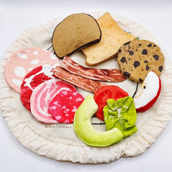 1 Piece - Pretend Play Crusty Bread Roll Textile Play Food , Made in ...