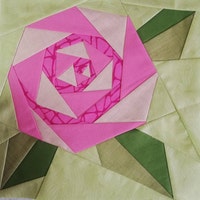Rosie's Rose Paper Piecing Quilt Block Pattern PDF Download, 6 & 12 ...