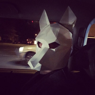 DIY Wolf Mask, Low Poly Paper Craft Template, Printable Wolf Mask ...