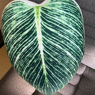 Philodendron Birkin Pillow / Philodendron Birkin / Birkin Leaf Cushion ...