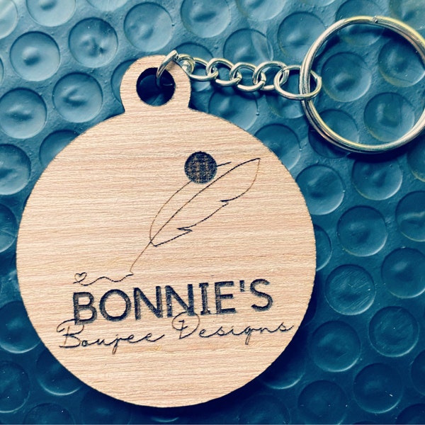 Custom Logo Keychain, Laser Engraved Wood Keychain, Personalized ...