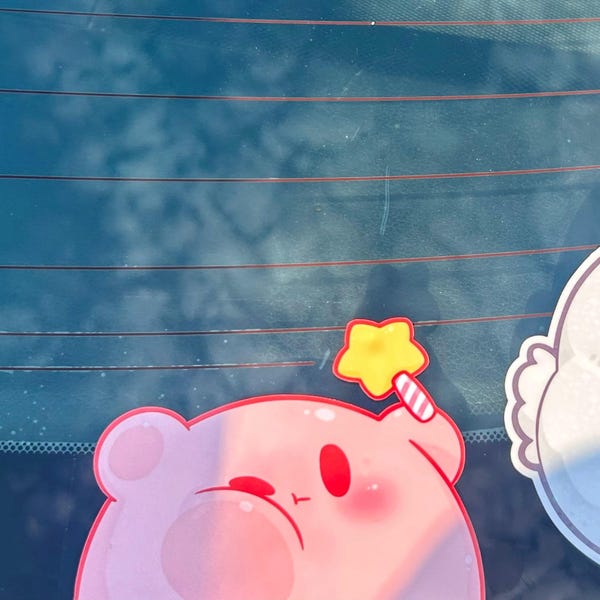 Kirbo Squishy Large Peeker Stickers | Cute Glossy Waterproof ...