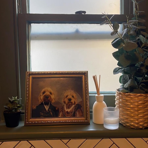 Custom Pet Portrait Regal,custom Family Pet Portrait,2 Pet Portraits ...