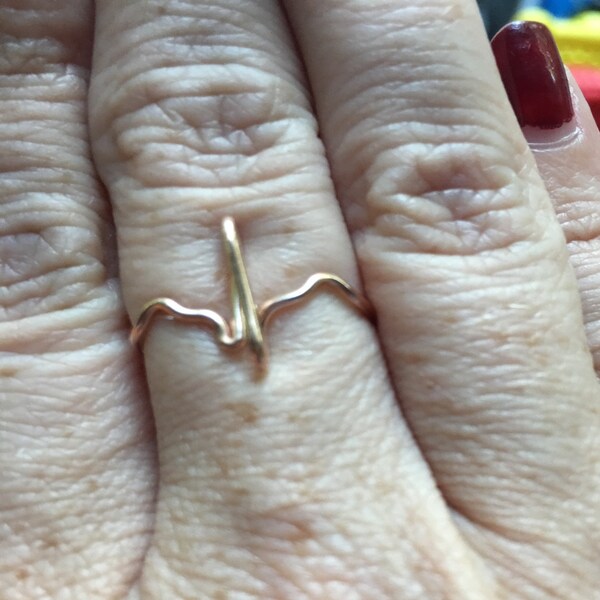 Accurate Ekg Heartbeat Ring -14K Gold /rose Gold-filled /sterling ...