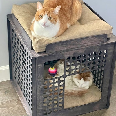 Elevated Cat Bed, Covered Cat Bed, Kitten Bed, Cat House, Cat Furniture ...