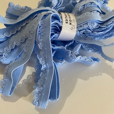 1/2 Inch Decorative Elastic Trim With Lace Edging Scallop Edging Picot ...