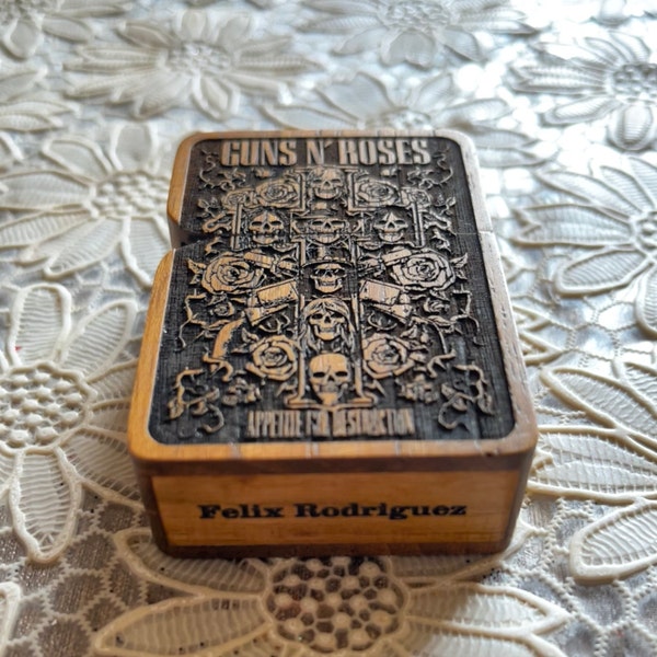 Gun N Roses Java Teak Wood Engraved Lighter - Etsy