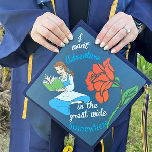 Grad Cap Topper Beauty and the Beast , Graduation Cap Decorations by ...