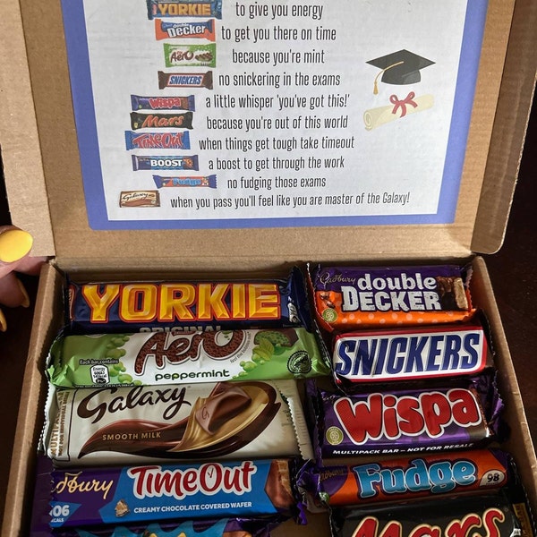 Exam Chocolate Gift Box | Student Revision Kit, Good Luck Treats - Etsy