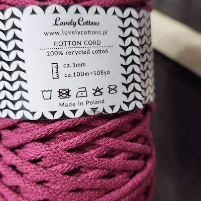 9mm BOBBINY Braided Recycled Cotton Cords 32 Feet/10 Meters, Macramé ...