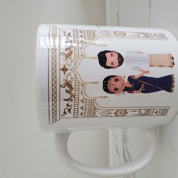 Indian Couple Mug for Desi Wedding Gift for Bride and Groom, Desi Bride ...