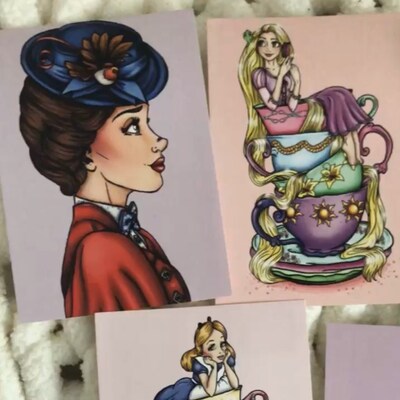 Teacup Rapunzel Postcard - Etsy