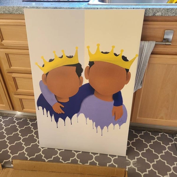 Two Young Kings Art Printable, Brother Afro Art, Printable Wall Art ...