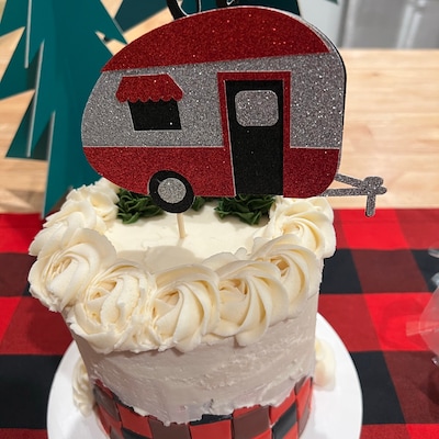 Happy Camper Cake Topper/ Happy Camper Birthday/ One Happy Camper - Etsy