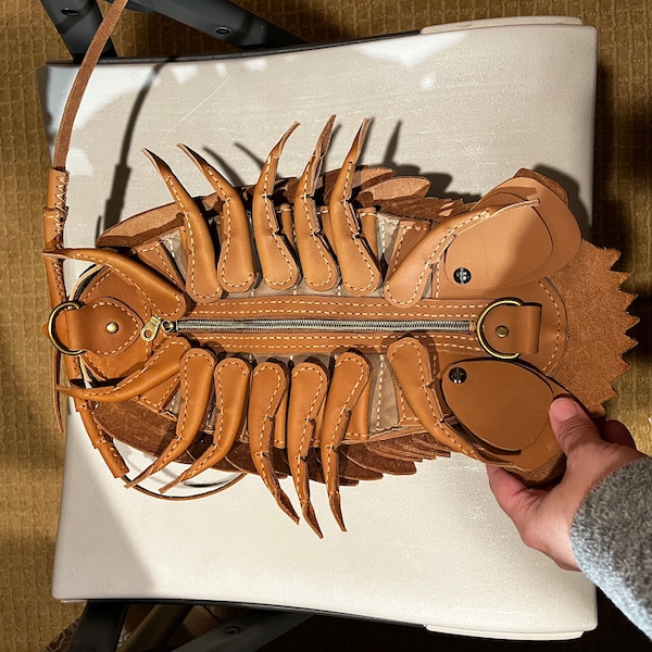 Leather Isopod Sling Bag PDF Pattern: Giant Bathynomus Design (SVG, DXF ...
