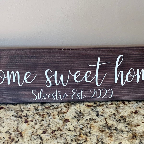 Horizontal Rustic Home Sweet Home Sign, Gallery Wall Art, Modern ...