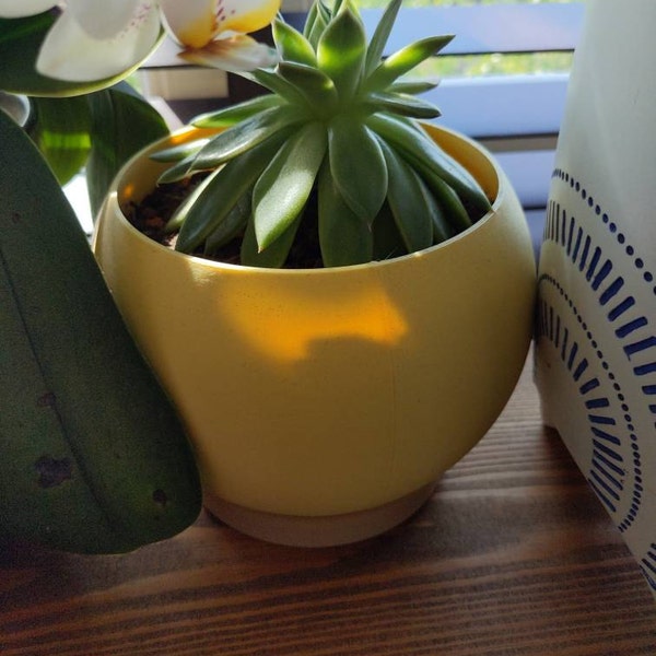Pastel Sphere Planter Pot With Drainage, 3D Printed Eco Friendly PLA ...