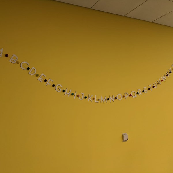 Alphabet Banner Wooden Alphabet Wall Decor Educational Decor Wooden ...