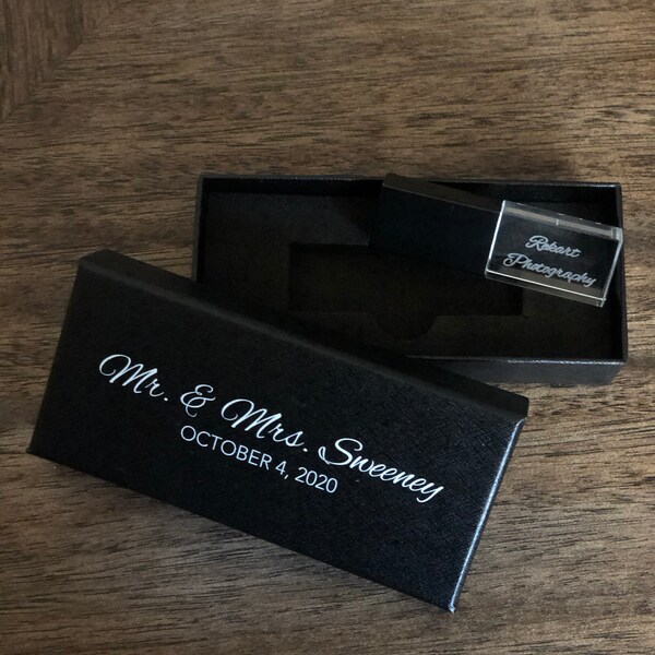 Glossy Black USB Gift Box + Crystal USB | Personalized Bundle - Etsy
