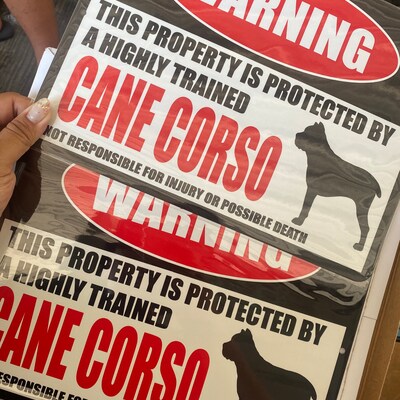 Cane Corso Sign Security Sign No Trespassing Sign Dog Warning Sign ...