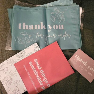 Eco-friendly Poly Mailers 10 X 13, Blue Thank You Mailers, Pack of 25 ...