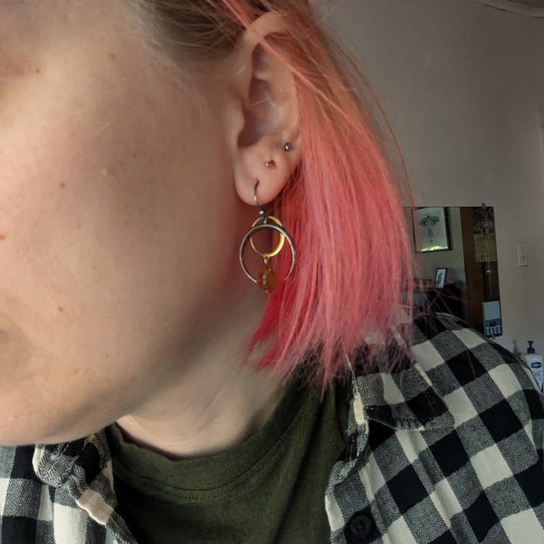 Inverted Crescent Moon With Hummingbird Skull Earrings Sterling Silver ...