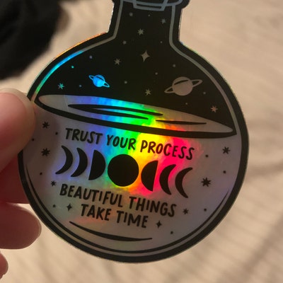 Trust Your Process Holographic Mystical Potion Bottle Sticker Galaxy ...