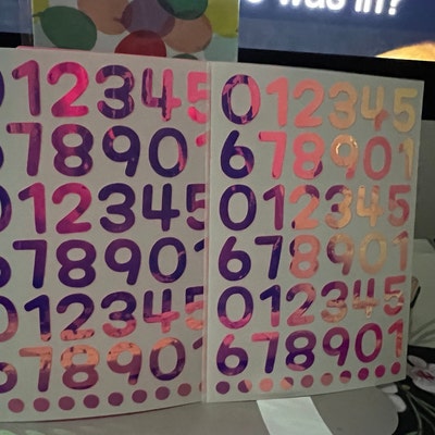Number Vinyl Sticker Sheet - Etsy