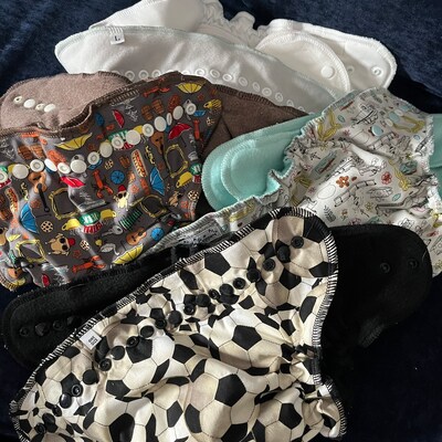 Custom Cloth Diaper or Cover Combo Print Black and White Stripes and ...