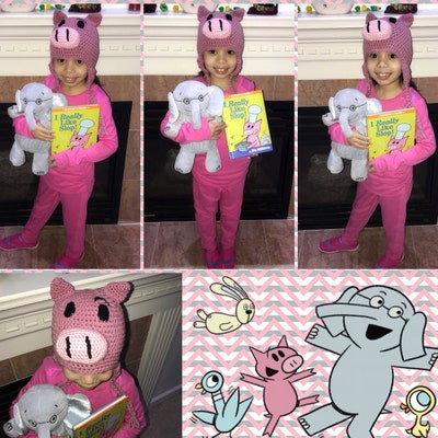Made to Order Crochet Piggie Hat, piggie and Gerald, Mo Willems - Etsy
