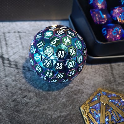 Metal D100 Polyhedral DND Die. Zinc Alloy, Dungeons & Dragons 100 Sided ...
