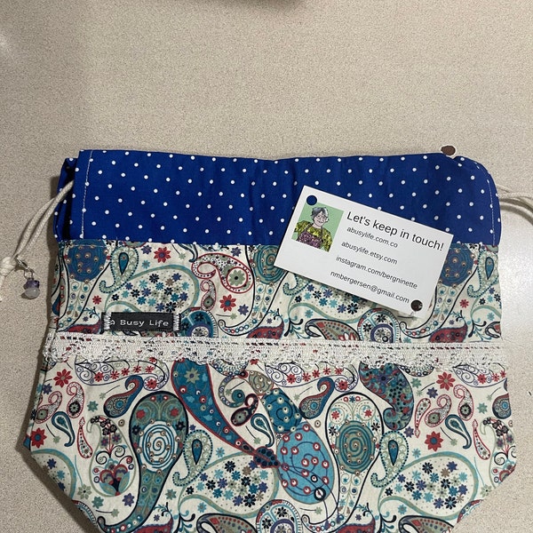 Recycled Denim Drawstring Sock Sack, Drawstring Bag, Small Project Bag ...