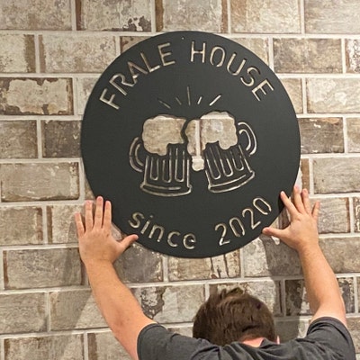 Round Metal Sign Custom Home Decor Personalized Christmas Gift Home Bar ...