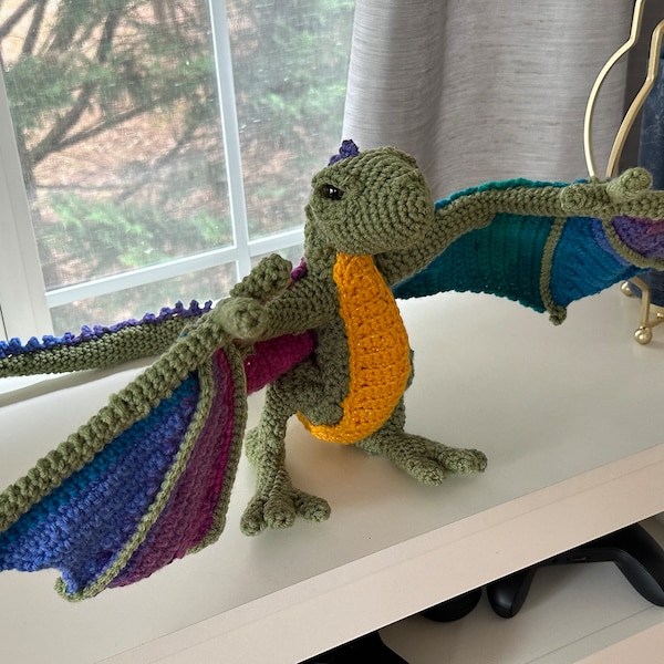 Medium Wyvern Crochet Pattern by Crafty Intentions Downloadable DIGITAL ...