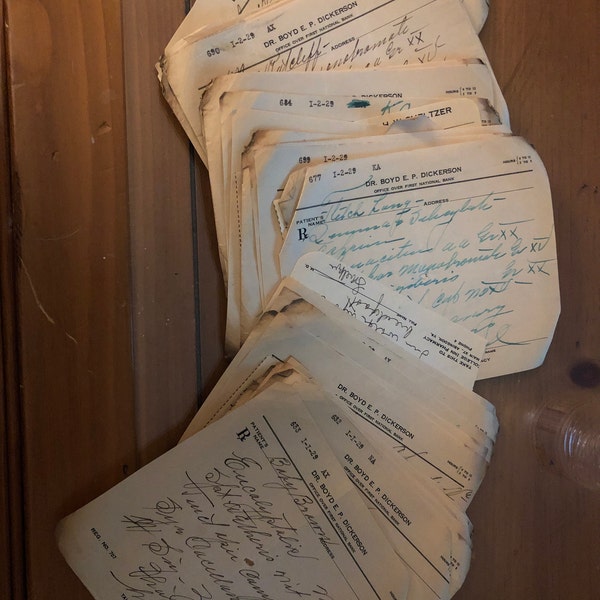30 Vintage Prescription Forms Rx Paper Script Handwriting 1920s-30s VA ...