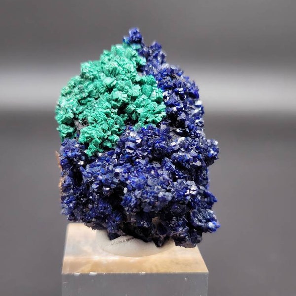 Azurite Cube Malachite and Quartz Inclusion on Quartz in Perfect ...