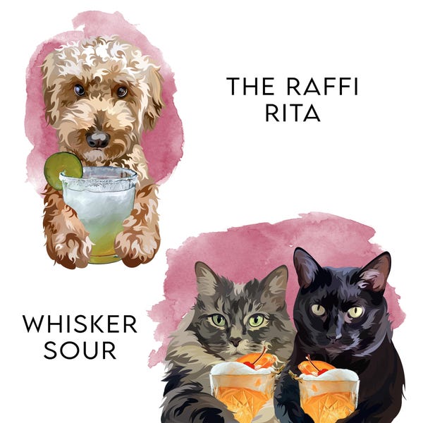 Personalized Drink Menu With Cat Theme for Weddings | Whisker Sour ...