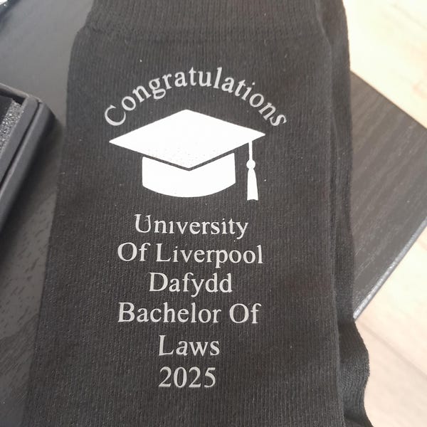 Graduation Socks - Personalised Graduation Socks - Choice of University ...