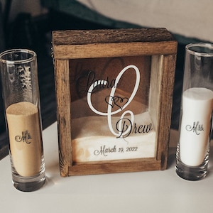 Rustic Barnwood Unity Sand Shadow Box Set, Wedding Unity Candle ...